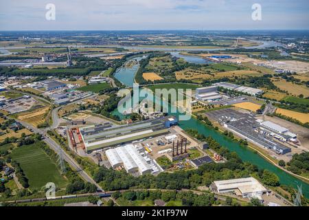 Aerial view, industrial park Industriepark Böskenstraße, TRIMET ...
