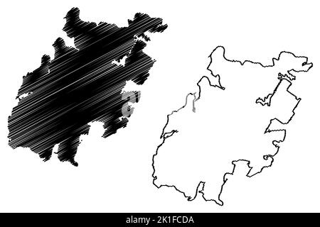Oshima island (Japan, East Asia, Japanese archipelago, Nagasaki) map ...