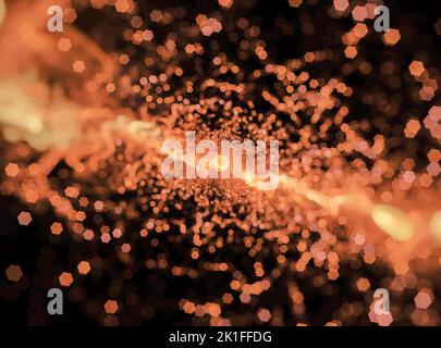 Bokeh gold interspersed with bright gold lights. Fractal abstract ...
