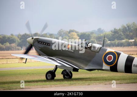 Supermarine Spitfires taking off to form the big wing flying display at ...