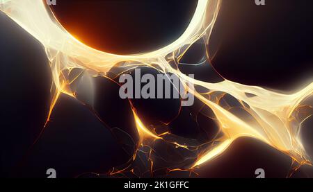 Abstract amber, gold and white waves background. Subtle gradient, flow liquid lines. Cinema 4d ...