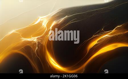 Abstract amber, gold and white waves background. Subtle gradient, flow ...