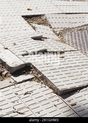 uneven sidewalk tiles. Potholes, insecurity and risk, hd image Stock ...