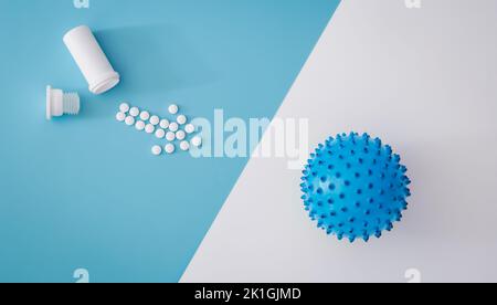 Flat lay, virus ball, disease and infection concept Stock Photo - Alamy