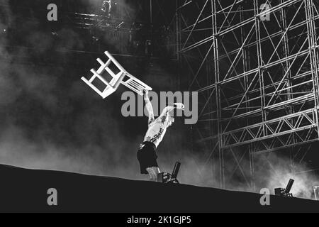 17/09/2022 - Italian rapper BLANCO performing live at Ippodromo Snai in ...