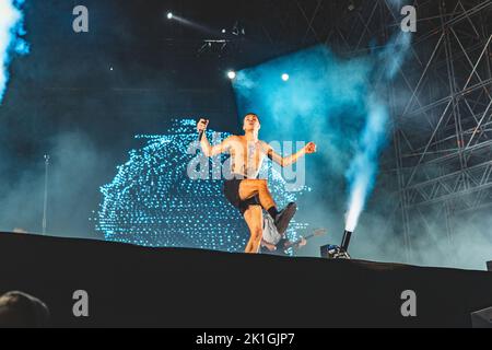 17/09/2022 - Italian rapper BLANCO performing live at Ippodromo SNAI in ...