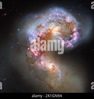 NGC 4038 and 4039, Antennae Galaxies in the constellation Corvus ...