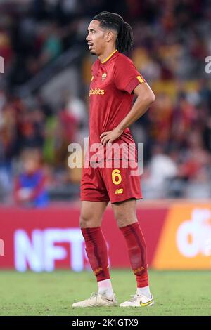 Chris Smalling of AS Roma looks dejected during the Serie A match ...