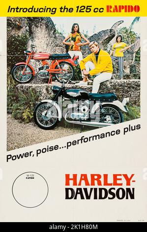 Harley-Davidson (Harley-Davidson, 1967). Advertising Poster "Dare to ...