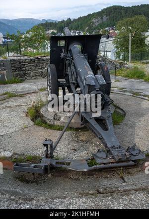 Floro, Norway - June 25, 2022: Floro costal Fort was built by the ...
