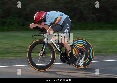 Bronze medalist and third place, Remco Evenepoel of Belgium during the ...