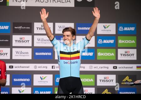 Remco Evenepoel of Belgium, bronze medalist in the elite men's individual time trial at the 2022 ...