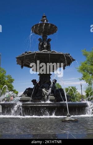 The Fountain of Tourny in spring, Old Quebec City, Quebec, Canada Stock ...