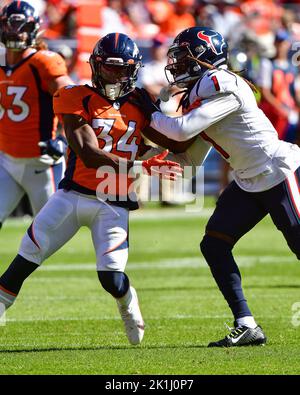 Denver Broncos cornerback Essang Bassey (34) during the first half of ...