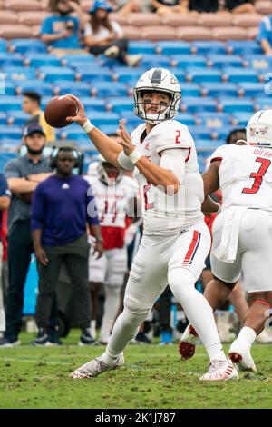 South Alabama quarterback Carter Bradley (2) throws a pass during an ...