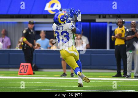 Los Angeles Rams safety Nick Scott takes the field before an NFL ...