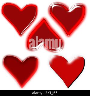 High resolution hearts set on white background Stock Photo - Alamy