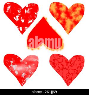 High resolution hearts set on white background Stock Photo - Alamy