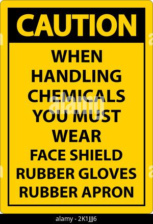Caution Handling Chemicals Sign On White Background Stock Vector Image ...