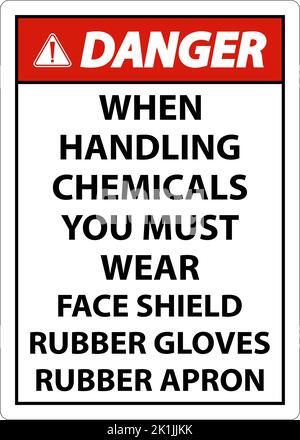 Danger Handling Chemicals Sign On White Background Stock Vector Image ...
