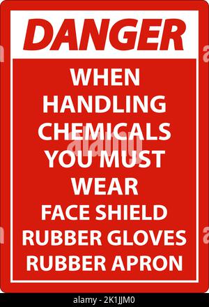 Danger Handling Chemicals Sign On White Background Stock Vector Image ...