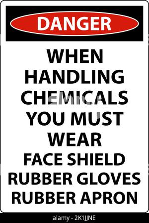 Danger Handling Chemicals Sign On White Background Stock Vector Image ...