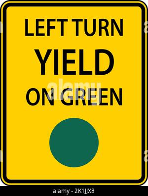 Symbol Left Turn Yield On Green Sign Stock Vector Image & Art - Alamy
