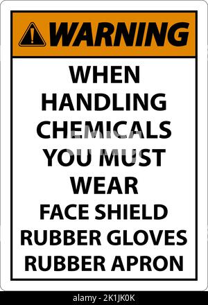 Warning Handling Chemicals Sign On White Background Stock Vector Image ...