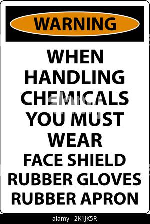 Warning Handling Chemicals Sign On White Background Stock Vector Image ...