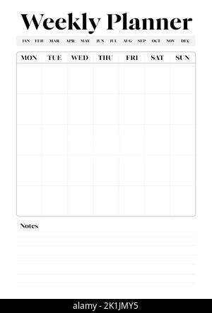 Weekly planner Template Ready for Print with Space for To-Do List ...