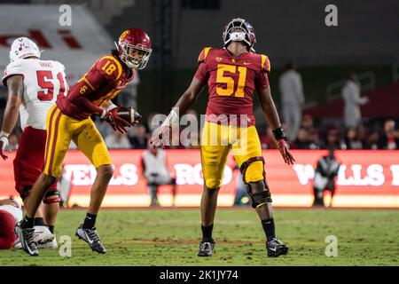 Southern California defensive lineman Solomon Byrd runs a drill at the ...