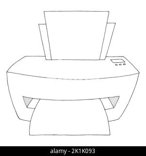 machine printer paper cartoon vector illustration Stock Vector Image ...