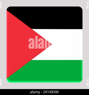 3D Flag of Palestine on a avatar square background Stock Photo - Alamy