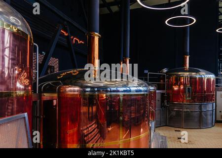 Modern brewery. Crafr beer production line Stock Photo - Alamy