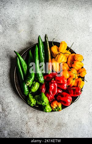 Assorted chilli peppers Stock Photo - Alamy