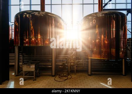 Modern brewery. Crafr beer production line Stock Photo - Alamy