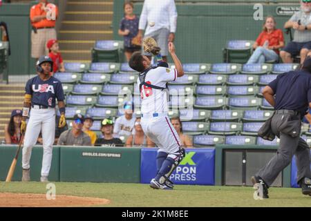 Sarasota, FL. USA; Team USA shortstop Dylan Cupp (6) fields a ball hit ...