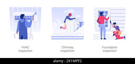 HVAC inspection isolated concept vector illustration. HVAC inspector ...