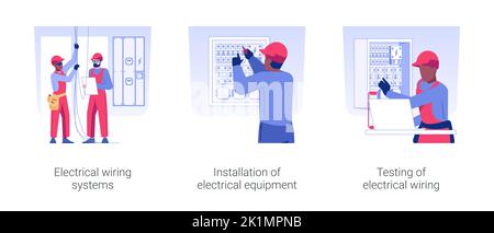 Testing of electrical wiring isolated concept vector illustration ...