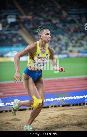 Maryna Bej-Romanchuk participating in the long jump of the European ...