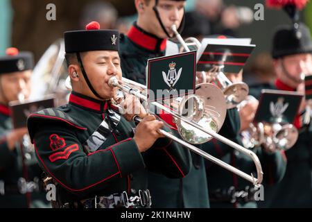 Images of the marching bands during The Queen Elizabeth II State ...