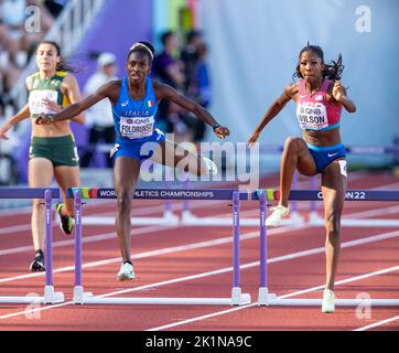 Ayomide Folorunso of Italy competing in the women’s 400m hurdles final ...