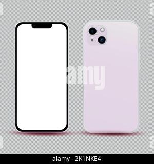 Realistic mockup without background purple mobile phone - Vector ...