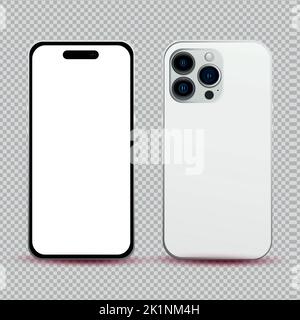 Realistic mockup without background white mobile phone - Vector ...