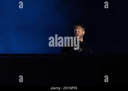 Calvin Harris during the Life Is Beautiful Music Festival on September ...
