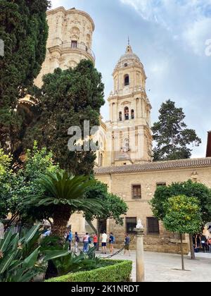 Alcazar Malaga Spain Green Trees Blue Skies Mediterranean Path Stock ...