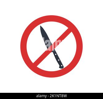 Knife ban sign. No Knife sign. Prohibition signs set. Dangerous weapon ...
