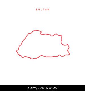 Bhutan map. Blank vector map of the country. Borders of Bhutan for your ...