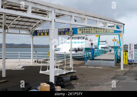 Shinojima, aichi, japan, 2022/18/09 , Port of Shinojima. Shinojima is ...