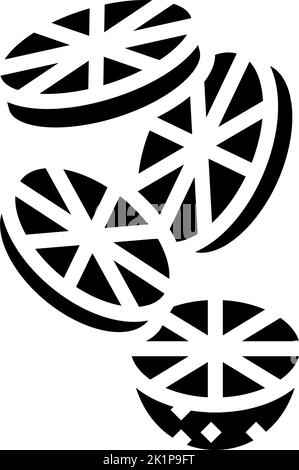 slice round orange glyph icon vector illustration Stock Vector Image ...